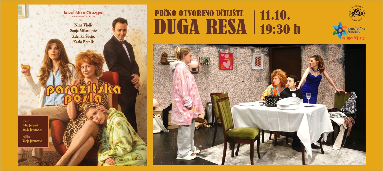 Kazalište Moruzgva donosi novu hit predstavu „Parazitska posla“ u Dugu ...